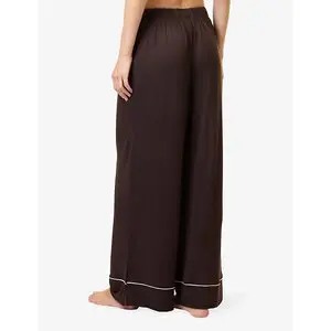 Lounge Elasticated-waist Stretch-woven Pyjama Bottoms