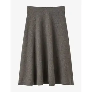 Whistles A-line Regular-fit Knitted Wool Midi Skirt