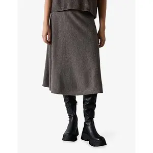 Whistles A-line Regular-fit Knitted Wool Midi Skirt