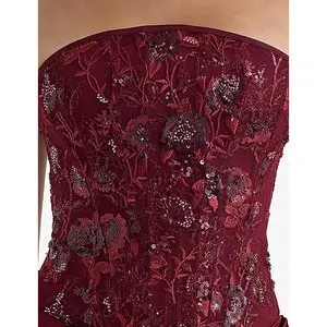 House Of Cb Samina Embellished Strapless Woven Maxi Dress L