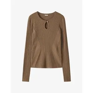 JOSEPH Luz Rib Merino-wool Blend Top - Sable
