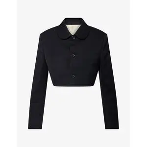 Comme Des Garçons Cropped Tailored Wool Jacket