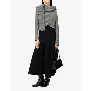 Junya Watanabe Asymmetric Cropped Wool-blend Jacket