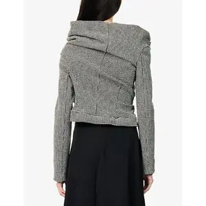 Junya Watanabe Asymmetric Cropped Wool-blend Jacket