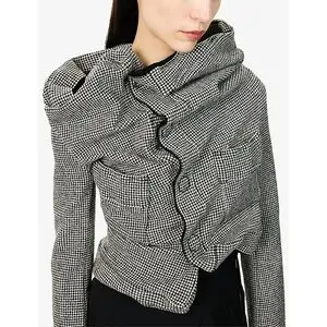 Junya Watanabe Asymmetric Cropped Wool-blend Jacket