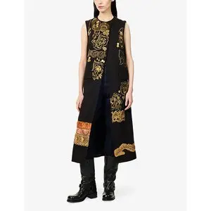 Dries Van Noten Genzel Embellished Cotton Gilet - Black