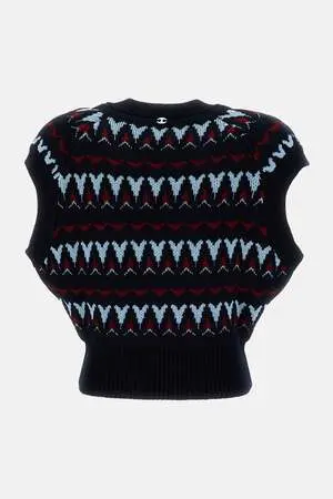 Rabanne Gilet In Maglia Con Scollo A V - Multicolore