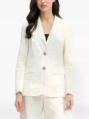 BENETTON Check-pattern Notched-lapel Blazer - Neutrals