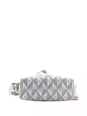 Dior Lingot Messenger Bag Cd Diamond Coated Canvas Crossbody Bag - Grey