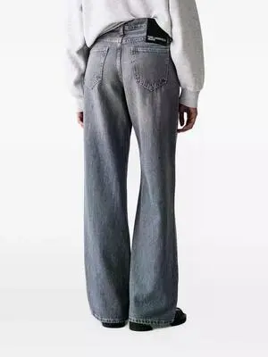 Karl Lagerfeld Washed Wide-leg Jeans