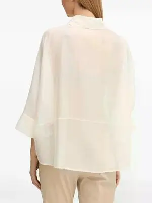 BENETTON Sheer Wide-sleeve Shirt - Neutrals