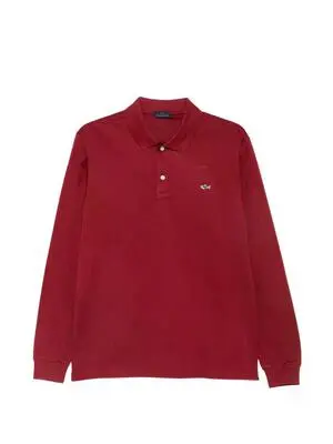 Paul & Shark Logo-embroidered Long-sleeve Polo Shirt - Red