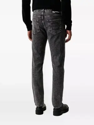 Karl Lagerfeld Acid-wash Logo-print Jeans