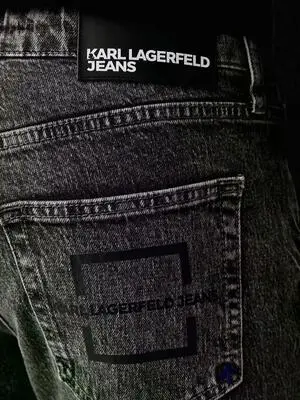 Karl Lagerfeld Acid-wash Logo-print Jeans