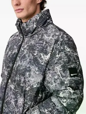 Karl Lagerfeld Marble-print Hooded Jacket