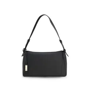 BOSS Shoulder Bag In Grained Leather With Logo Plaque