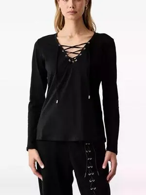 Liu Jo T-shirt With Laces - Black