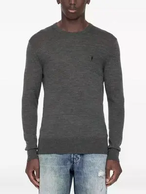 ALLSAINTS Mode Merino Wool Ramskull Jumper - Grey