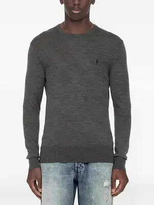 ALLSAINTS Mode Merino Wool Ramskull Jumper - Grey