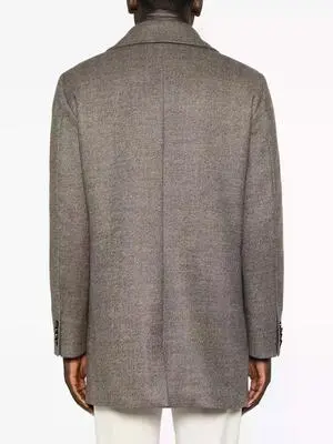 MOORER Button-up Layered-neck Coat