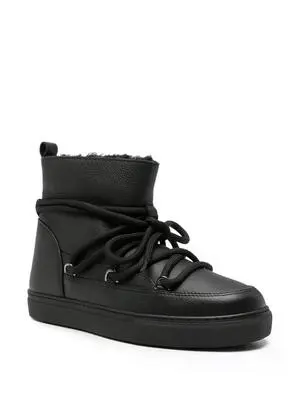 Inuikii Lace-up Pebbled-leather Boots