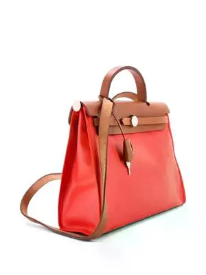 Hermès Herbag Zip Berline Vache Canvas And Leather 31 Shoulder Bag