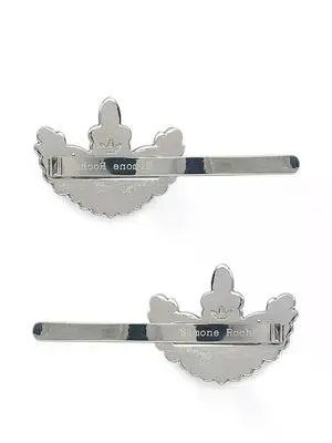 Adidas X Simone Rocha Crystal-embellished Trefoil Hair Clips