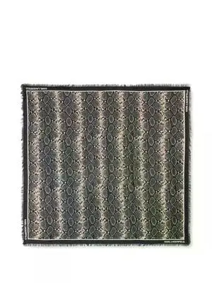 Karl Lagerfeld Snake-print Frayed Scarf