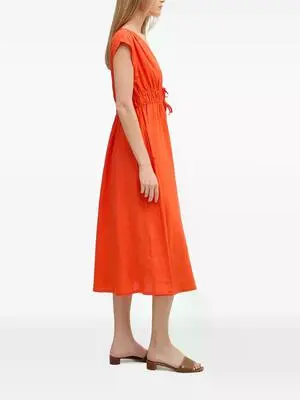 BENETTON Drawstring V-neck Midi Dress