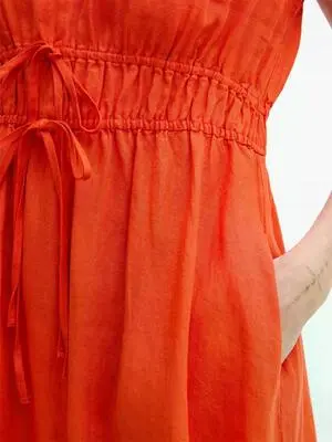 BENETTON Drawstring V-neck Midi Dress