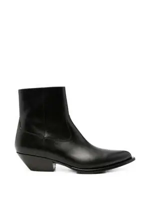 Celine Leon Leather Ankle Boots - Multicolor