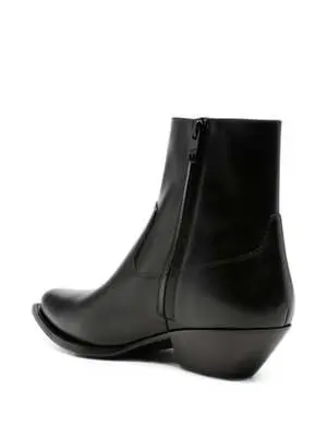 Celine Leon Leather Ankle Boots - Multicolor