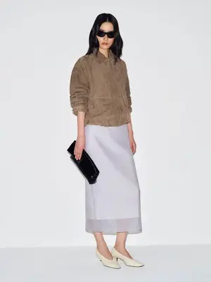 REFORMATION Veda Taelor Bomber Jacket - Brown