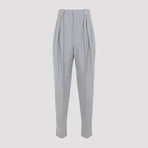 Bottega Veneta Compact Wool Tapered Pants - Grey