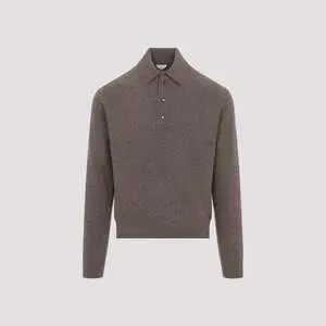 Bottega Veneta Wool Cashmere Knit Polo - Brown