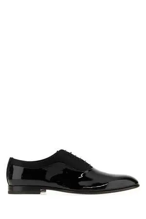 Dolce & Gabbana Leather And Satin Lace-up Shoes For - Black