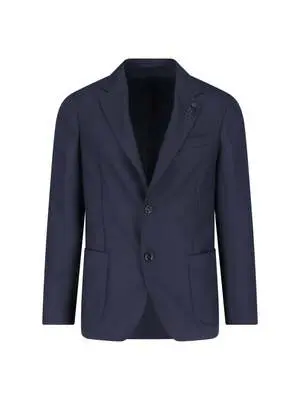 LARDINI 100% Virgin Wool Tailored Jacket - Blue