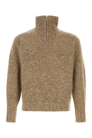 Auralee Melange Biscuit Wool Sweater For
