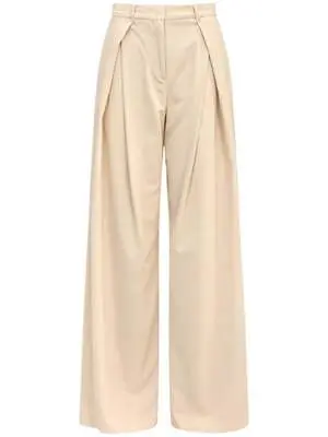 Max Mara Pleated Wide-leg Trousers - Beige