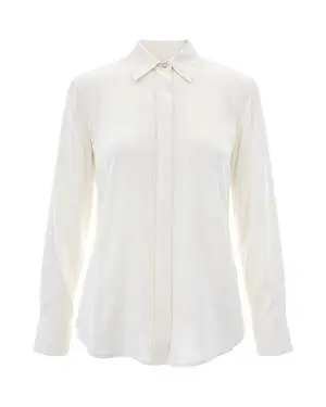Max Mara Silk Long Sleeve Button-front Shirt - Seta