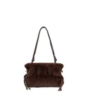 Liu Jo Faux Fur Shoulder Bag - Deep Brown