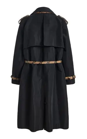 LAQUAN SMITH Contrast-trim Midi Trench Coat