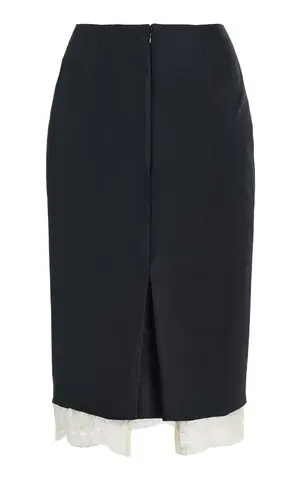 LAQUAN SMITH Lace-trim Midi Skirt