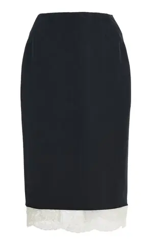 LAQUAN SMITH Lace-Trim Midi Skirt