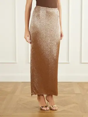WIEDERHOEFT Bead-embellished Mesh Midi Skirt