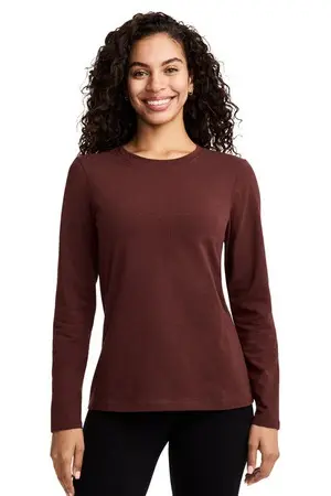 JOCKEY Organic Cotton Stretch Long Sleeve Tee Currant