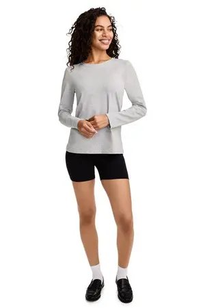 JOCKEY Organic Cotton Stretch Long Sleeve Tee - Light Grey