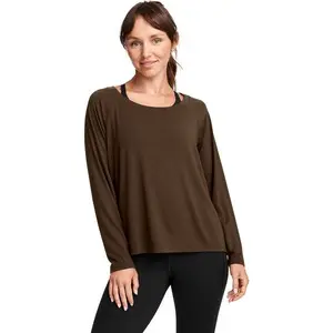 JOCKEY Everactive Oversized Long Sleeve Tee - Walnut