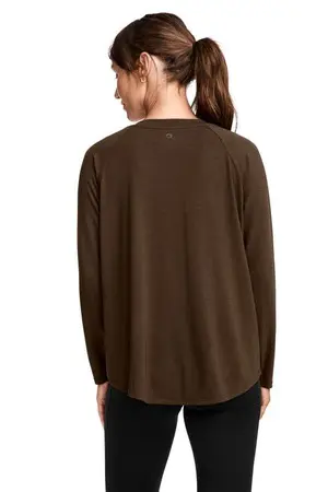 JOCKEY Everactive Oversized Long Sleeve Tee - Walnut