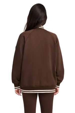 JOCKEY Cotton Blend Varsity Jacket - Walnut